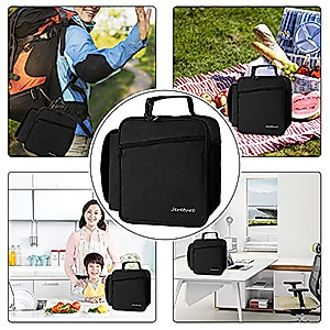 Jereture Lunch Box for Men, Women, Compact Adult Insulated Lunch bag with paper towel bag - Lunch Pail Work Office Cooler, Soft, Leakproof, Fashion. Suit to men, women,work,office,beach (Black)