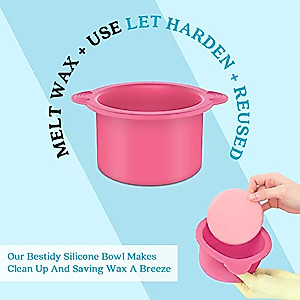 Bestidy Waxing Kit for Women and Men Home Wax Warmer with 5 Pack Hard Wax Beads Hot Wax Hair Removal for Brazilian Body Underarm Bikini Chest Legs Face Eyebrow (White)