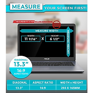 PYS Upgrade 27 Inch Computer Monitor Privacy Screen Filter with - 16:9 Aspect Removable Anti Glare Blue Light Crystal Clear Privacy Screen Shield - No Magnetic No Glue - Anti Scratch Screen Protector