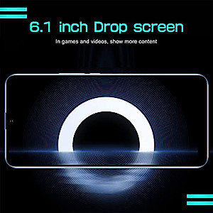Smartphone, 6.1 Inch Drop Screen 3G Unlocked Cellphone RAM 3GB ROM 32GB Facial Recognition Mobile Phone, 10 Core CPU Processor 5MP Front and 8MP Rear Camera 2800Mah Battery(Black)