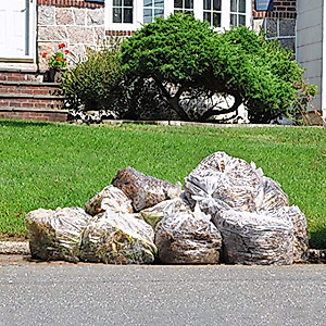 95-96 Gallon Clear Trash Bags, (Value 25 Bags w/Ties) Extra Large Clear Plastic Garbage Bags, 61"W x 68"H.