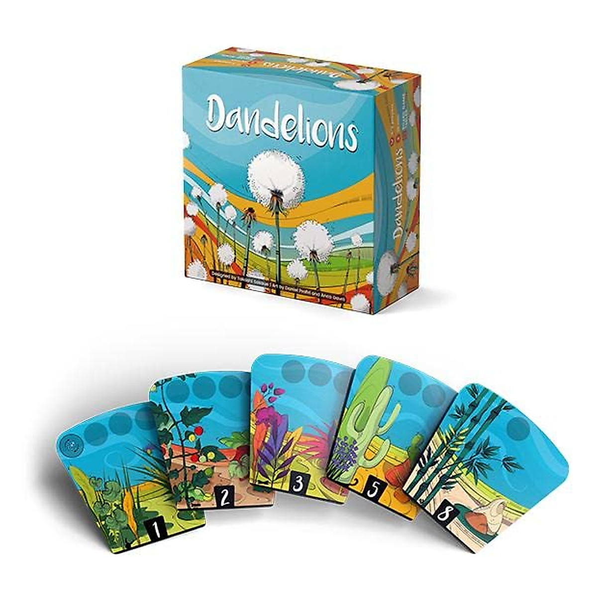 Dandelions - Board Game - Roll-and-Move - Area Majority - 2-3 Players - 15 Minutes Play Time