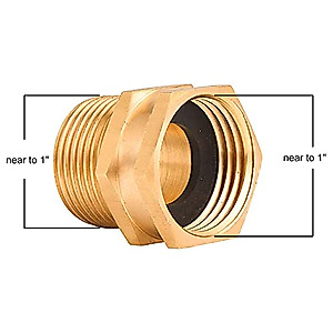 M MINGLE Garden Hose Adapter, 3/4 Inch GHT to 3/4 Inch NPT Brass Connector, with Extra 8 Washers