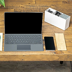 Eco Storage Organizer Bamboo Lid for Q-Tip Cotton Ball Holder Makeup Organization Pen And Pencil Eco-Friendly Material Table Organizer Multi-Purpose AMG AMG (White-Marble Pattern)