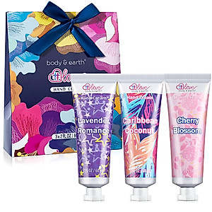 BODY & EARTH Hand Cream Gift Set,Natural Plant Fragrance Hand Lotion with Argan Oil and Glycerin for Women, Travel Size Lotion for Dry Hands Gift Set,Gifts for Women