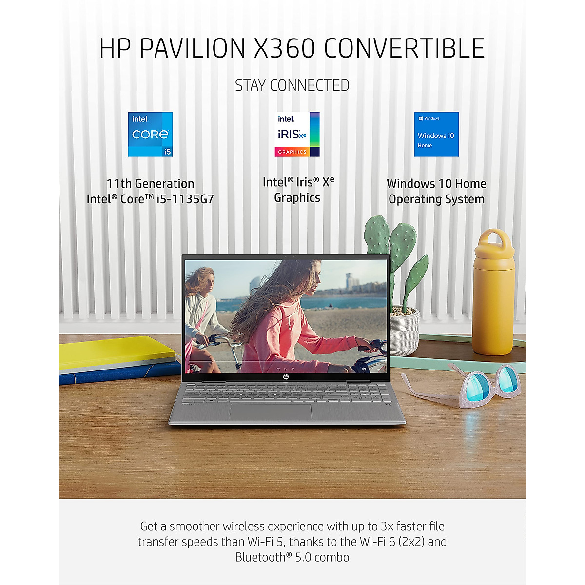 HP Pavilion x360 15.6 inch 2-in-1 Laptop PC, 11th Gen Intel Core i5-1135G7, 12 GB RAM, 256 GB SSD Storage, Full HD IPS Micro-Edge Display, Windows 10 Home, HD Webcam, Audio by B&O (15-er0010nr, 2021)