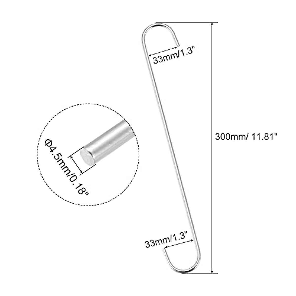 uxcell S Hanging Hooks, 12inch/300mm Extra Long Steel Hanger, Indoor Outdoor Uses for Garden, Bathroom, Closet, Workshop, Kitchen, Silver Tone, 2Pcs