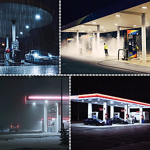 150W LED Canopy Light, 21000LM 5700K Daylight White Super Bright Gas Station Canopy Light,LED Parking Garage Lights(600W HID/HPS Equivalent) IP65 Waterproof, DLC and UL Certified (10-Pack)