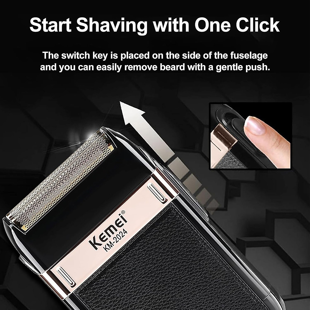 KEMEI Men's Electric Razor Waterproof Reciprocating Razor Cordless Precision Beard Trimmer Twin Blade USB Rechargeable Grooming Razors,Shaving & Hair Removal Products (2024 Shaver)
