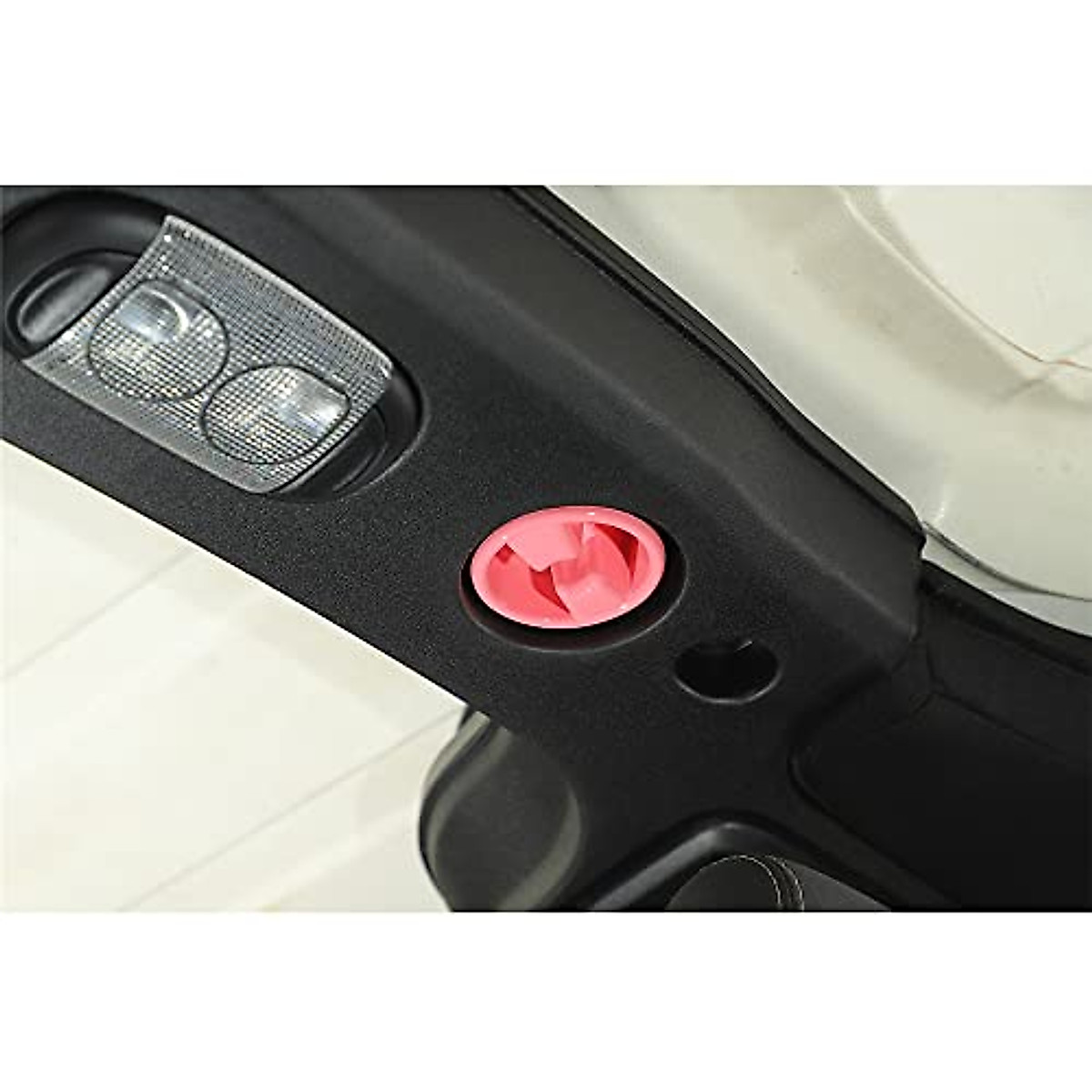 SZDEDA ABS Car Top Roof Knob Button Cover Decorative Trim Fit for Jeep Wrangler JK 2007-2017 Interior Car Accessories (Pink)