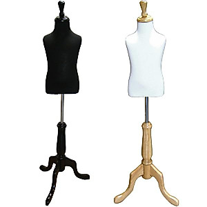 Pinnable Toddler Child Sewing Tailor Seamstress Dress Form, Black (Sizes 3-4 Small)