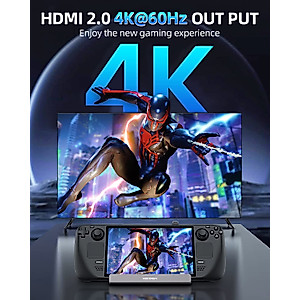 Rocoren 6-in-1 Docking Station for Steam Deck & ASUS ROG Ally, Black, HDMI 2.0 4K@60Hz, 1000Mbps Ethernet, 100W PD3.0 Fast Charging USB-C, 3 USB3.0 for Valve Steam Deck, Nintendo Switch, ROG Ally