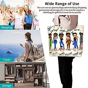 Tazlibno Tote Bag For Women African American Tote Bag Shoulder Handbag Black Queen Women Casual Shoulder Bag ，Premium Quality