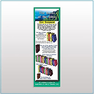 Books of The Bible Bookmarks - Devotional Companion, Church and Discipleship Teaching Aid, Gifts for Children, Seekers and Christians, Pack of 25, 2.75" x 8.25", by eThought (BB-A007-25-2.75x8.25)