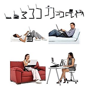 Goldball Portable Laptop Computer Desk Adjustable Vented Laptop Table Portable Bed Tray Book Stand Multifunctional & Ergonomics Design Dual Layer 17” Laptop Computers or Smaller (Rose Red)