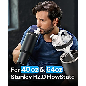 Tumbler Adapter for Stanley to Cirkul, Use Your Flavor Cartridges with Your Tumbler, Fits 40oz / 64oz Stanley Quencher H2.0 FlowState Tumblers, BPA Free Plastic, Food Grade Silicone, Leak Proof