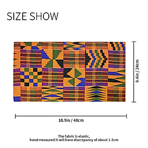 High Elastic Neck Gaiter, Magic Scarf, Bandana, Balaclava,Ghana Kente Cloth Headband for Cycling, Fishing, Motorcycling, Running, Skateboarding, Moisture Wicking Headwear