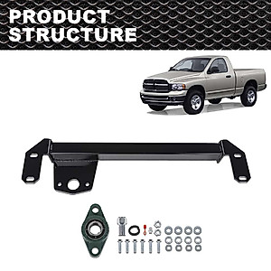 CNNELL Steering Gear Box Stabilizer Bar Brace Compatible with Dodge Ram 1500 2500 3500 4X4 4WD 3.9L / 5.2L / 5.9L / 8.0L 1994-2002(GASOLINE AND DIESEL)1032004