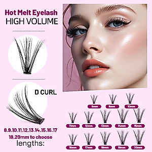Dedila 8-22mm to Choose 20D/40D/60D/80D/100D Individual False Eyelashes Makeup Cluster Eyelashes Thickness 0.07mm D Curl Natural long Black Soft 3D Eye Lashes Extensions (20D-13mm)