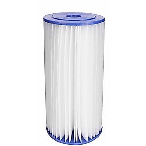 EcoPure EPW4P Pleated Whole Home Replacement Water Filter-Universal Fits Most Major Brand Systems, 1 Count (Pack of 1), White/Blue