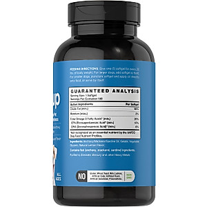 Horbäach Omega 3 Fish Oil for Dogs | 180 Softgels | Mega Pup for Optimal Pet Health & Wellness | Lemon Flavor | Non-GMO, Gluten Free Supplement | by River & RULA