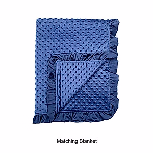 KiddyKlouds Crib Sheets for Standard Crib Mattress for Boys Girls Neutral - Made of Soft Plush Minky Dot Fabric (Navy)