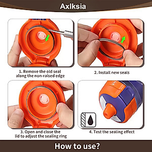 Axlksia 8 Pcs Replacement Gasket Compatible with Gatorade Water Bottle, Food Grade Silicone Gasket Replacement for 30 oz Gatorade Gx Bottle, Silicone Lid Seal Replacement for 30oz Gatorade GX Pods