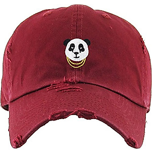 KBSV-056 BUR Panda Dad Hat Baseball Cap Polo Style Unconstructed Adjustable Vintage