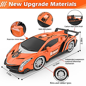 Growsland Remote Control Car RC Cars Xmas Gifts Toys for Kids 1/18 Electric Sport Racing Hobby Rc Crawler Toy Car Boys Girls Adults Included Rechargable Batteries (Orange)