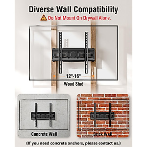 ELIVED Full Motion TV Mount TV Wall Mount Swivel and Tilt for Most 26-55 Inch TVs, Wall Mount TV Bracket with Dual Articulating Arms, Max VESA 400x400, 88 lbs. Loading, 16" Studs