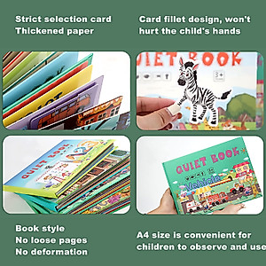 MIKNEKE 2 Pack DIY Quiet Book for Toddler, Montessori Busy Book for Kids to Develop Learning Skills, Animal Vehicle Preschool Learning Activities Learning & Education Toys