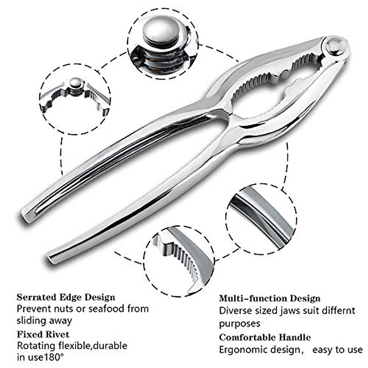 Crab Crackers and Tools, 16 Pieces Lobster Crackers Crab Crackers Sets Seafood Tools Set Nut Crackers Tools