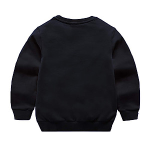 DCUTERQ Boys' Crewneck Thin Sweatshirt Girls Sport Long Sleeve Cotton Pullover Tops Kids Toddler Solid T-Shirt Black 3T