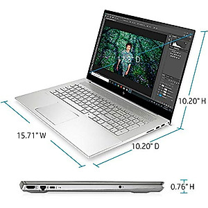 Newest HP Envy 17t Touch(10th Gen Intel i7-1065G7, 32GB DDR4 RAM, 1TB PCI NVMe SSD, NVIDIA GeForce 4GB GDDR5, Windows 10 Professional, 3 Years McAfee Security Key) Bang & Olufsen 17.3" Laptop PC