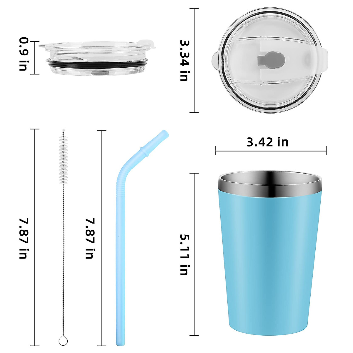 Rommeka Kids Stainless Steel Tumblers with Lids and Straws - 12oz Double Wall Spill Proof Insulated Cup, Reusable Drinking Smoothie Toddler Sippy Cups for Boys and Girls, 4 Pack