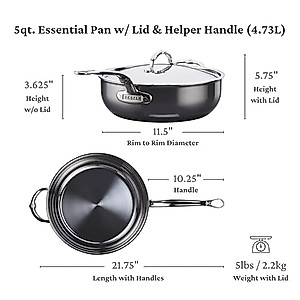 Hestan - NanoBond Collection - Titanium All-In-One Pan, Induction Cooktop Compatible, 5 Quart