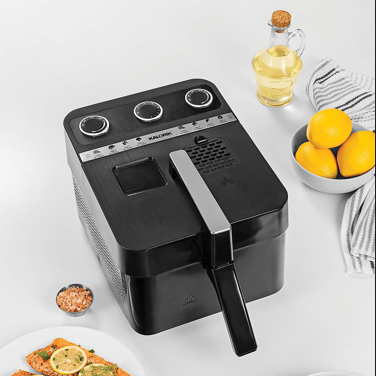 Kalorik 2-in-1 Air Fryer and Deep Fryer, Black