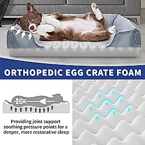 XueMi Orthopedic Dog Beds for Small Dogs, Washable Dog Beds with Soft Removable Cover, Waterproof Lining Small Pet Dog Beds Couch with Non-Slip Bottom