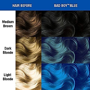 MANIC PANIC Bad Boy Blue Hair Color - Amplified - Semi-Permanent Hair Dye - Dark Denim Blue Shade with Green & Grey Undertones - Vegan, PPD & Ammonia-Free - For Coloring Hair on Women & Men