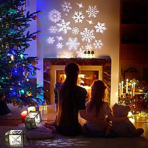 YUNLIGHTS Christmas Projector String Lights - 22.6FT 6PCS Lanterns in One String Lights for Indoor Outdoor Plug-in Christmas Snowflake Projection Lights for Christmas