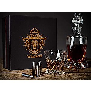 Whiskey Stones Gift Set for Men - Stones Ice Cube for Whiskey - Bourbon Stones Chilling Set - Chill Rocks Whiskey Stones - Stainless Steel Ice Cubes Set - Birthday Gift Set for Dad