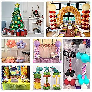 Balloon Column Kit, 5 feet Balloon Stand Tower with Base Pole PVC Pipe & Balloon Sticks Rings for Weddings Birthday Christmas Party Decorations, 2 Set