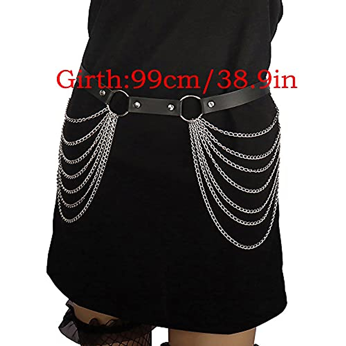 Joygulls Punk Sexy Gothic Jewelry Accessories Waist Chain Goth Belt Leather Layered Belly Body Chains