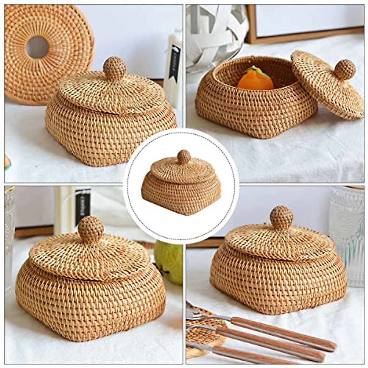 Cabilock Tv Simple Baskets Rattan Basket Holder Cosmetic Vegetable Makeup Lid Shelf Water Shoes Brown Clo Snack for Cube Rustic Hand Serving Organizing Toys Organizer Rectangular Clothes