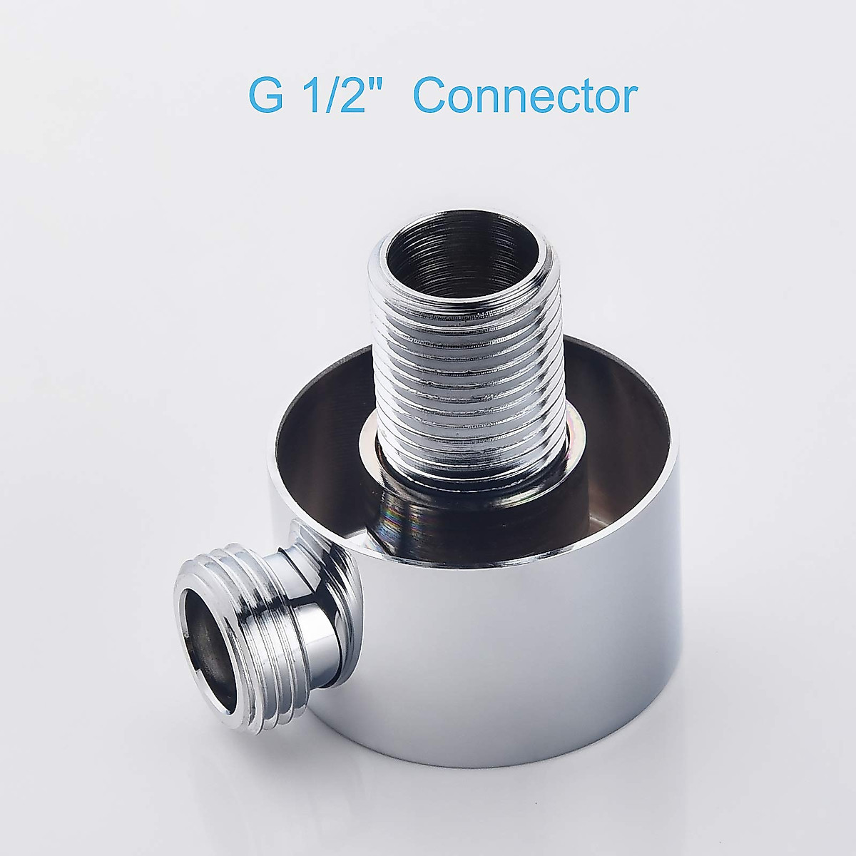 Keymark Chrome Wall Supply Elbow, Brass Round Wall Mount Shower Hose Connector 1/2″ Drop Ell Union Water Outlet for Handheld Hand Shower