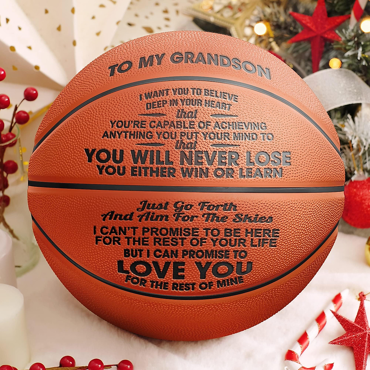Fathers Day Birthday Gifts For Men, Kids, Engraved 29.5" Basketball Size 7, Graduation Gifts For Son, Grandson From Dad, Mom, Grandparents, Gifts For Teen Boys, Mens Gifts Unique, Gifts For Young Men