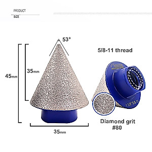 SHDIATOOL Diamond Drill Core Bits Beveling Chamfer Bits for Porcelain Ceramic Tile Marble 1-3/8 Inch for Angle Grinder