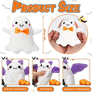 Aoriher 15 Pcs Halloween Plush Toys Ghost Plush Toy Halloween Stuffed Animal 3.94 Inch Small Ghost Plush Keychain Stuffed Toys for Halloween Birthday Party Favors Goodie Bag Fillers