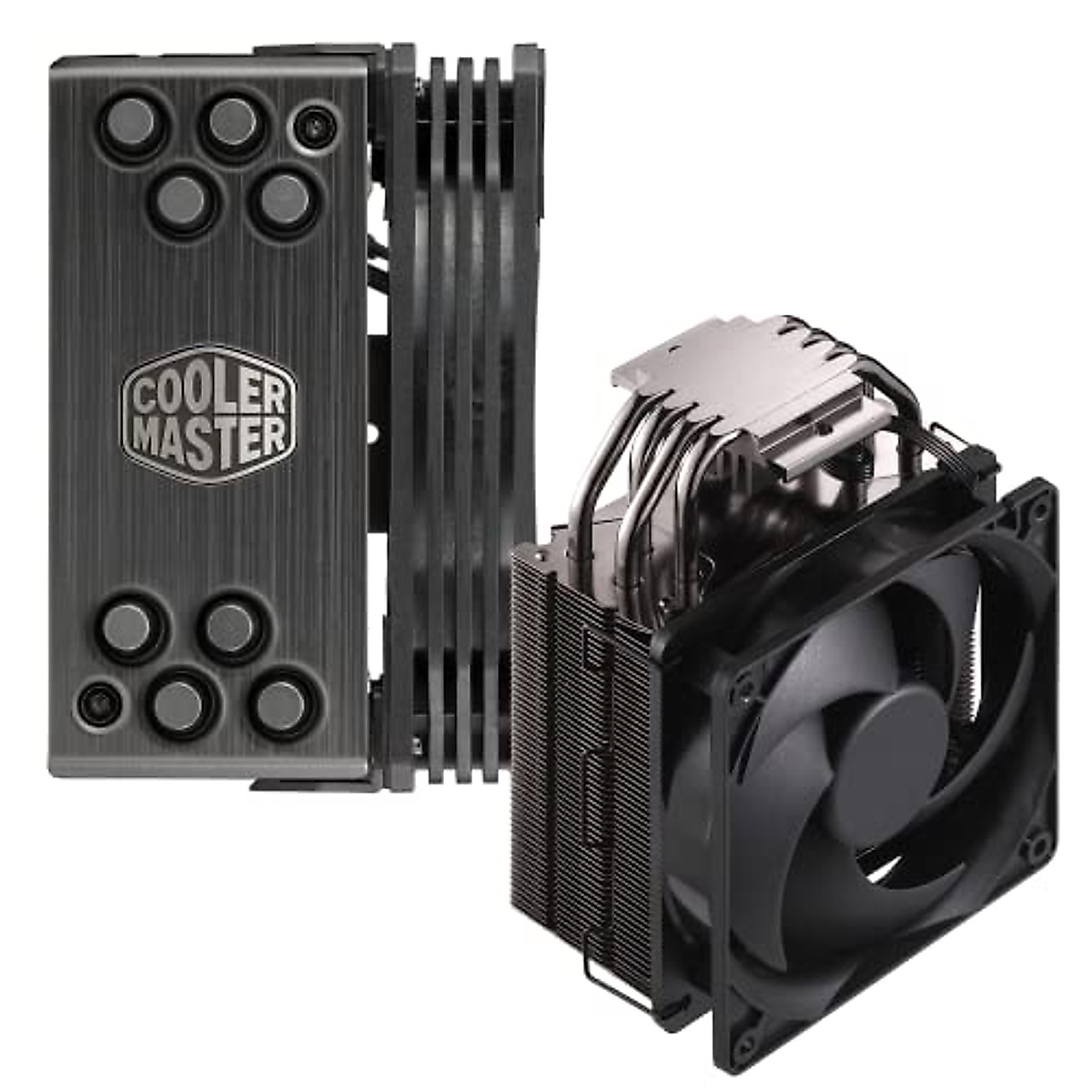 Cooler Master Hyper 212 Black CPU Air Cooler with Silencio Fan, Gun-Metal Fins, and Copper Heat Pipes - For AMD Ryzen and Intel LGA CPUs