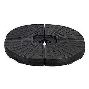 Amazon Basics HDPE Round Fan-Shaped Hanging Umbrella Base for Patio – Black